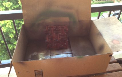 Spray painting origami paper - Kusudama Me - Origami Blog